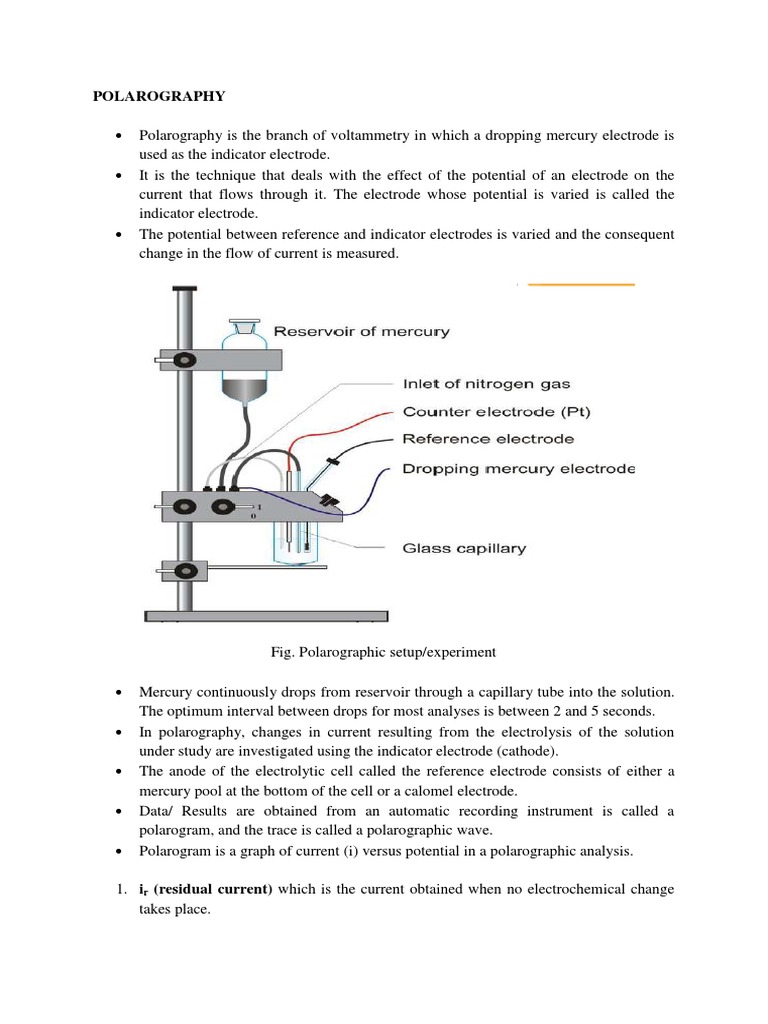 Polarography PDF Notes | PDF | Materials | Materials Science