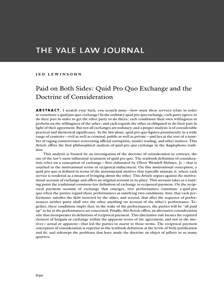 Quid Pro Quo | PDF | Consideration | Estoppel