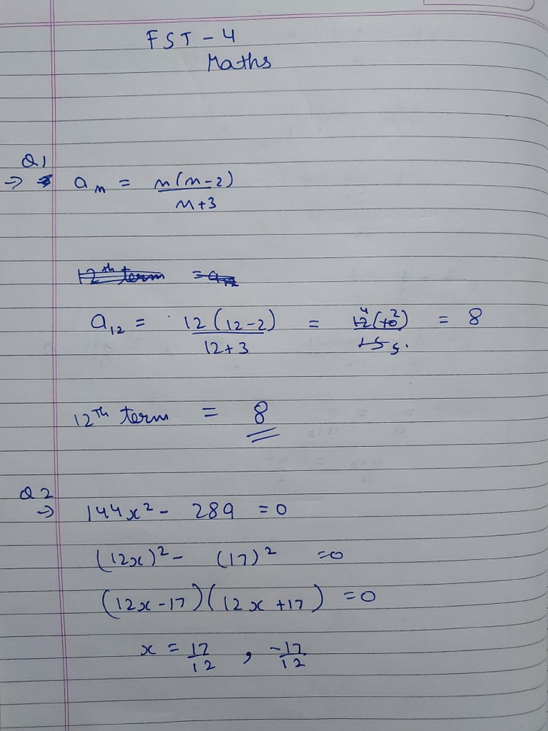 FST 4 Maths | PDF