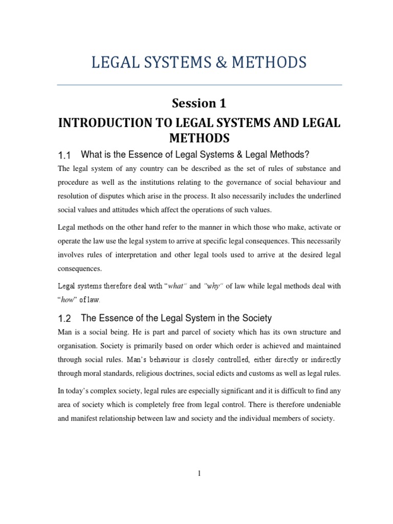 Legal Systems and Methods Consolidated Notes-1 1 | PDF | Common Law ...