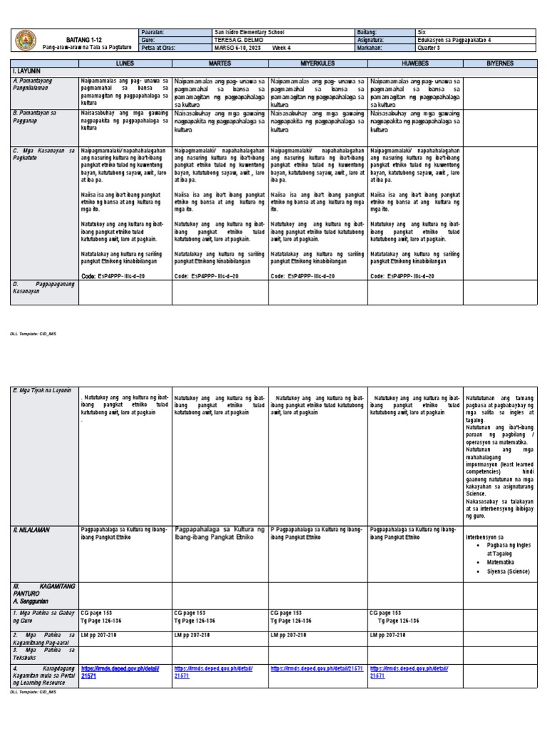 Esp4 Quarter-3 Week-4 | PDF