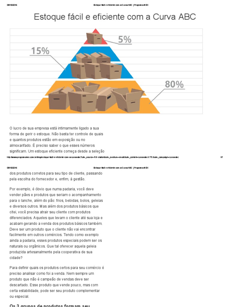 Estoque Fácil e Eficiente Com A Curva ABC | PDF | Pães | Dados