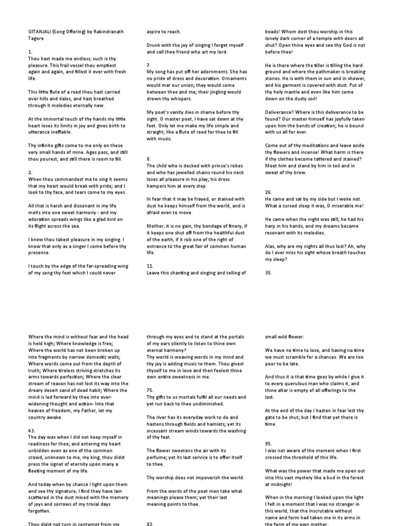 Gitanjali | PDF | Thou