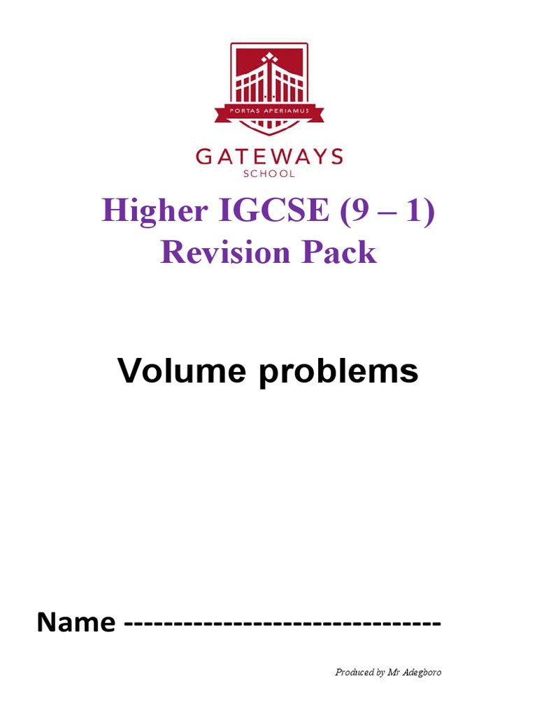 Volume Problems | PDF | Sphere | Area