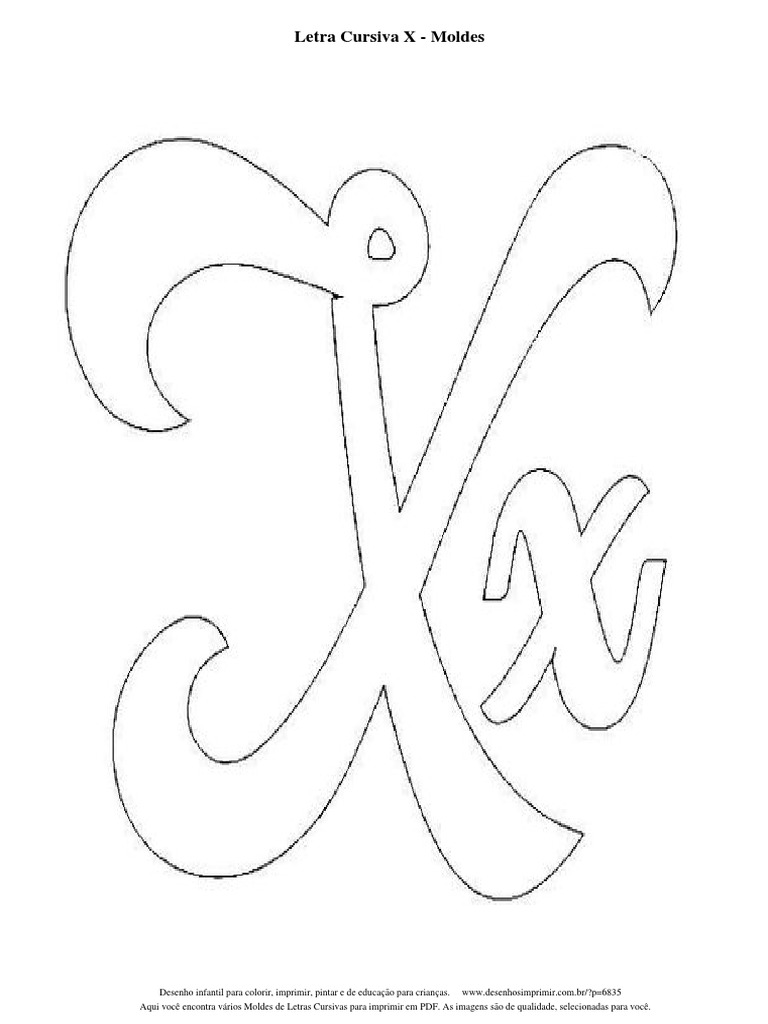 Moldes de Letras Cursivas para Imprimir Letra Cursiva X | PDF