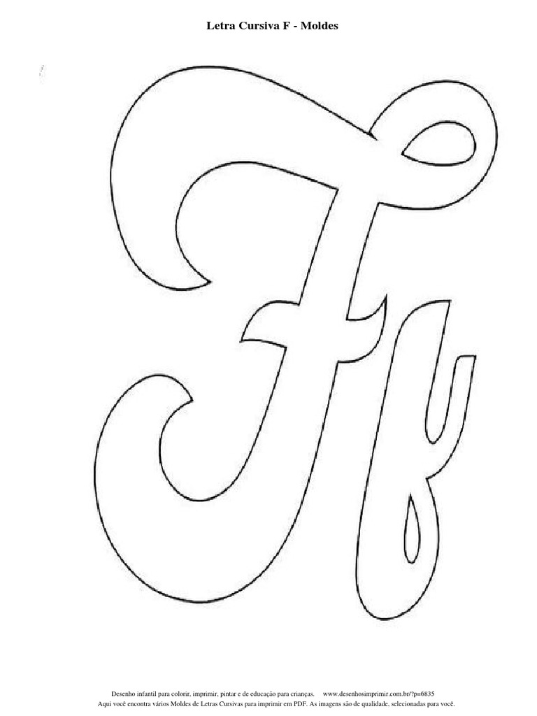 Moldes de Letras Cursivas para Imprimir Letra Cursiva F | PDF ...