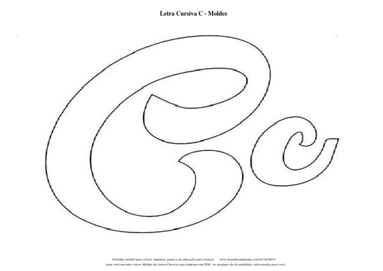 Moldes de Letras Cursivas para Imprimir Letra Cursiva C | PDF