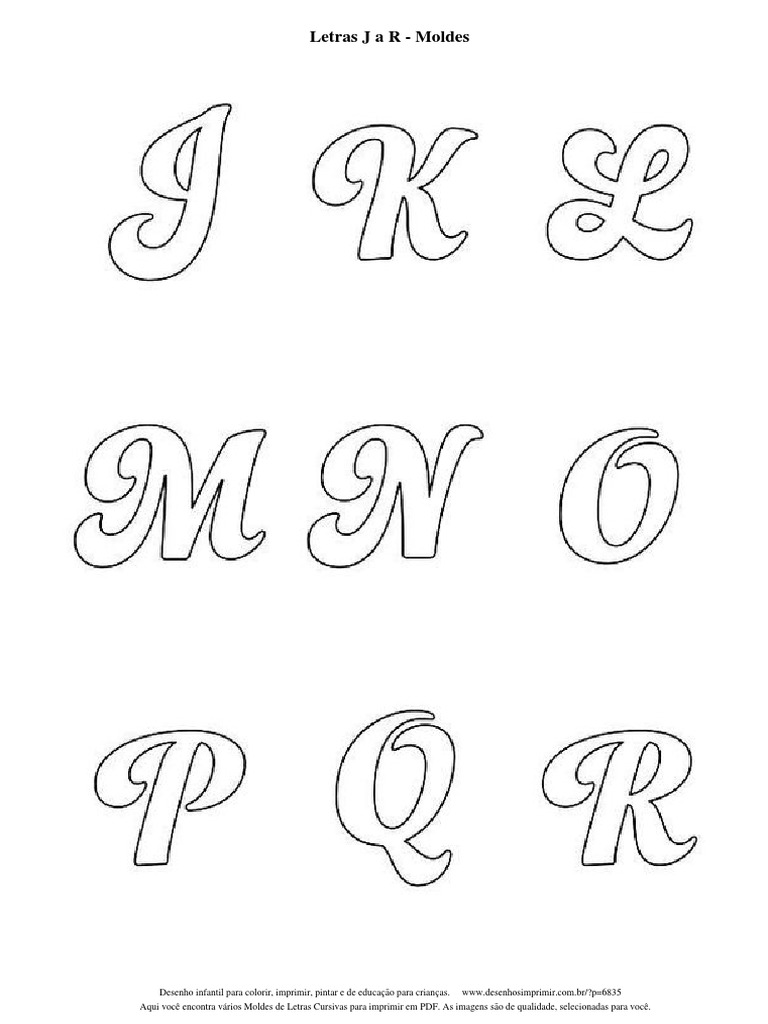 Letras Para Imprimir Moldes De Letras Cursivas Para Imprimir Letra