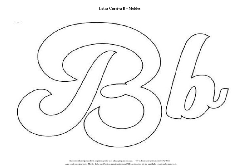 Moldes de Letras Cursivas para Imprimir Letra Cursiva B | PDF