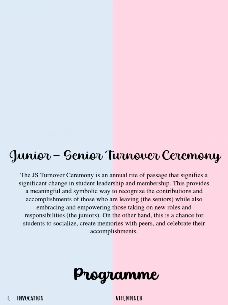 JS Turnover Ceremony Overview | PDF