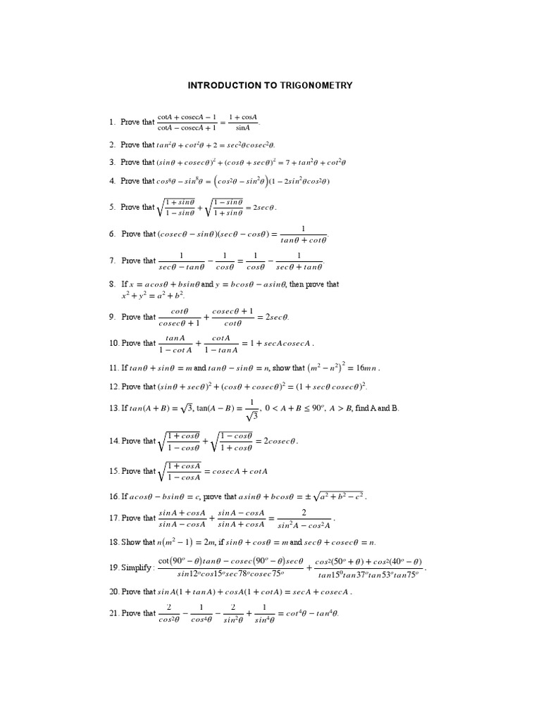 Intro To Trigonometry | PDF | Trigonometric Functions | Metrology