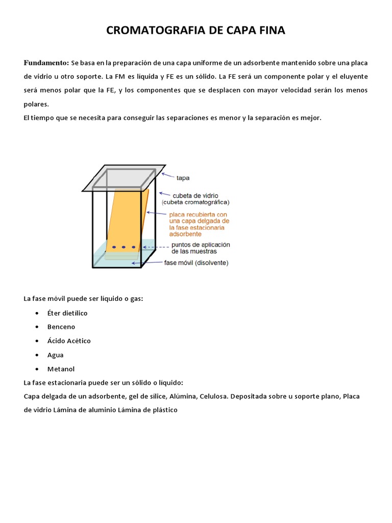 CROMATOGRAFIA DE CAPA FINA | PDF