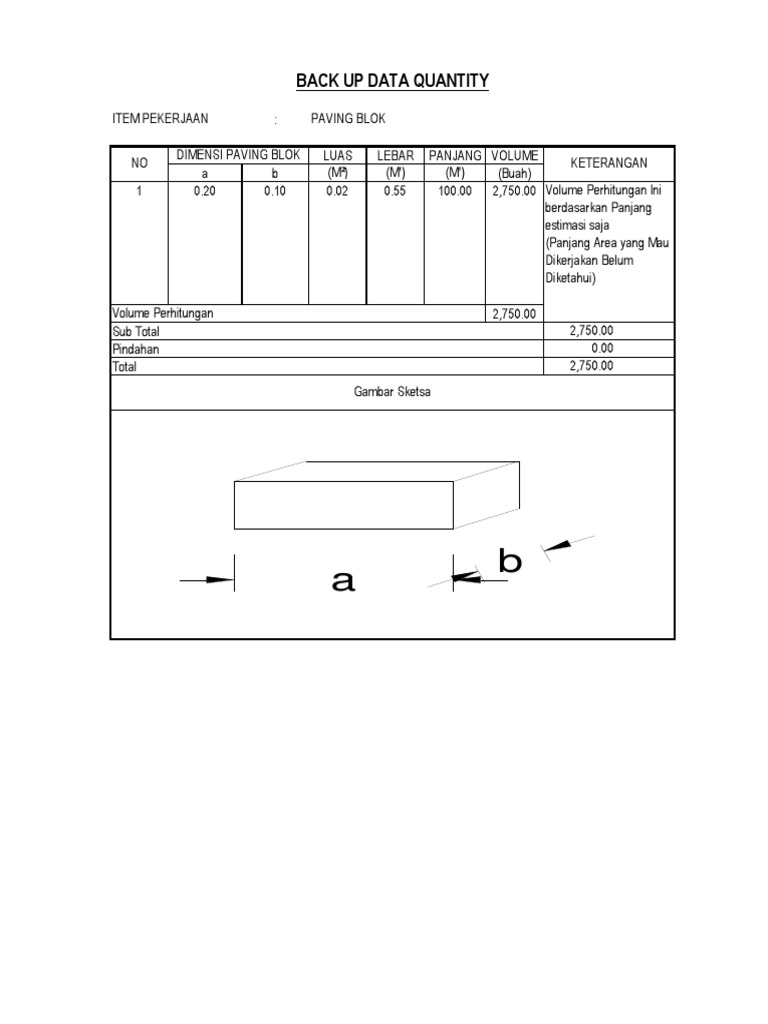Back Up Data Paving Blok | PDF