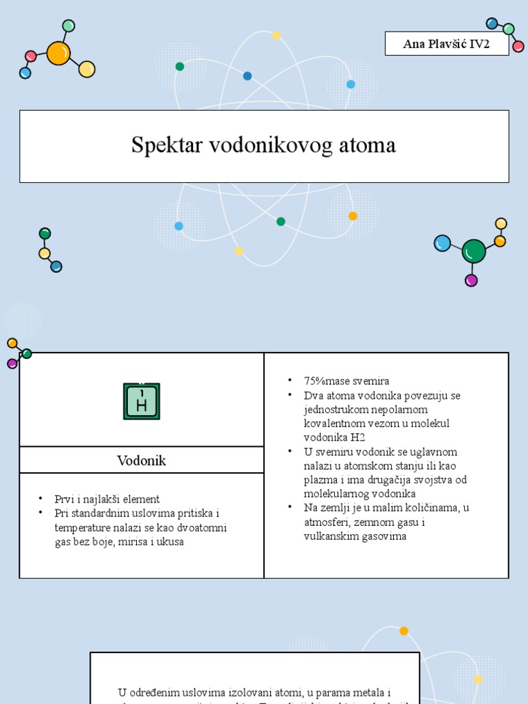 Spektar Vodonikovog Atoma | PDF