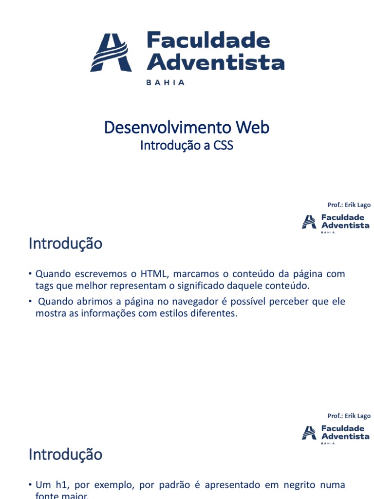 AULA 02 - INTRODUÇÃO A CSS | PDF | Html | Informática