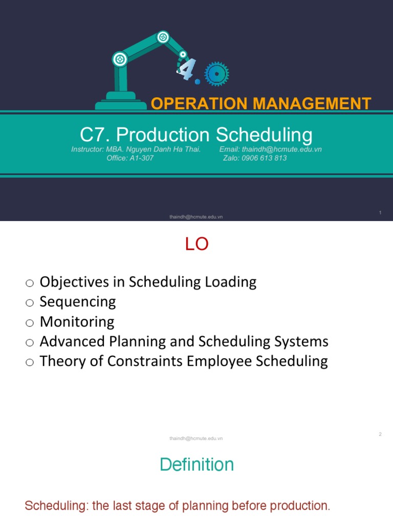 C7 Production Scheduling Pdf Scheduling Production Processes Mathematical Optimization