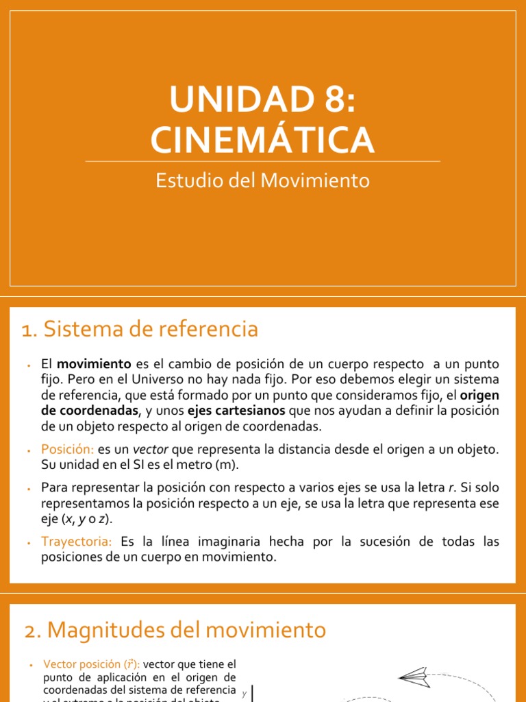 U8 Cinemática | PDF | Aceleración | Velocidad