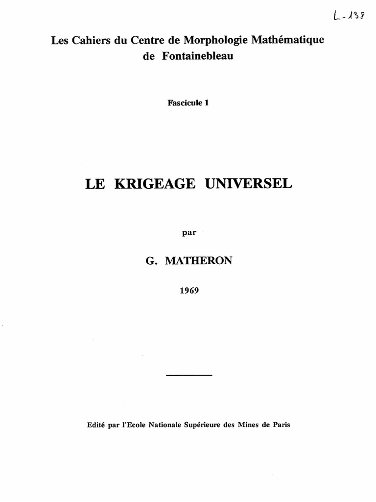 MATHERON Ouvrage 00131 | PDF