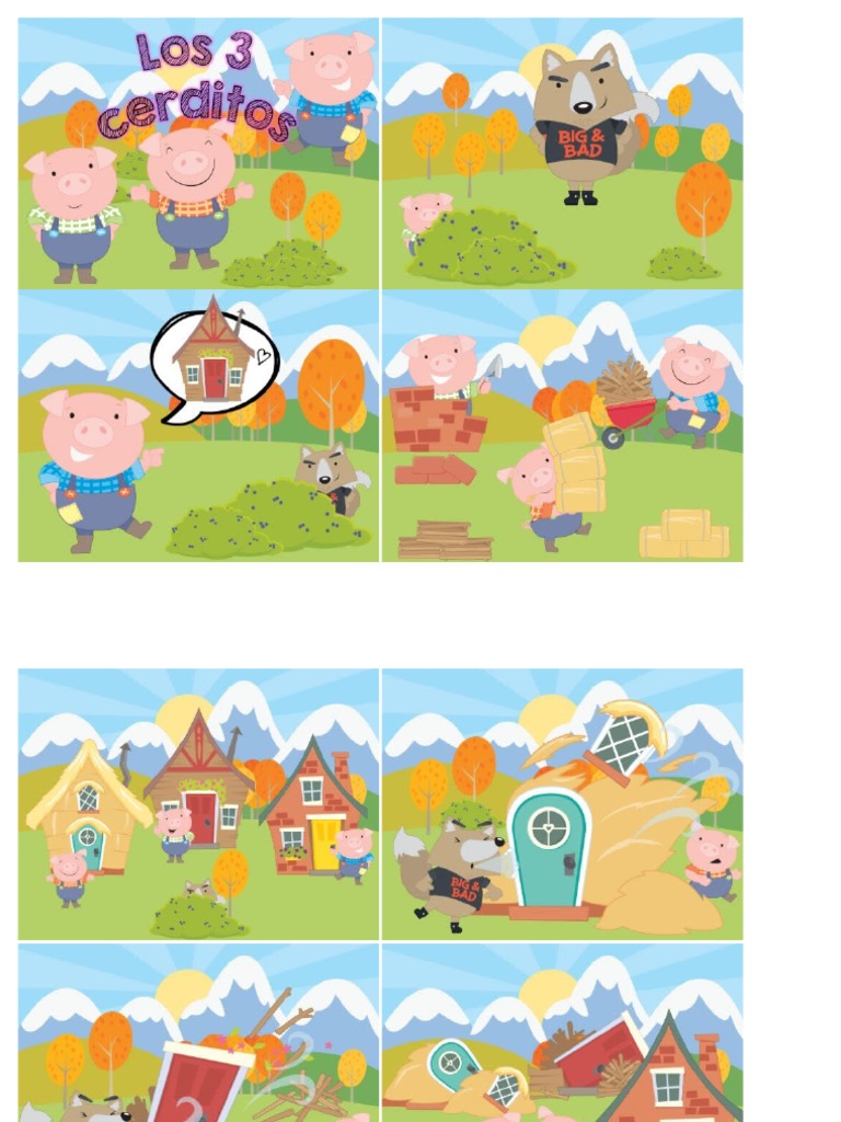 Cuento de Los Tres Cerditos en Imagenes | PDF