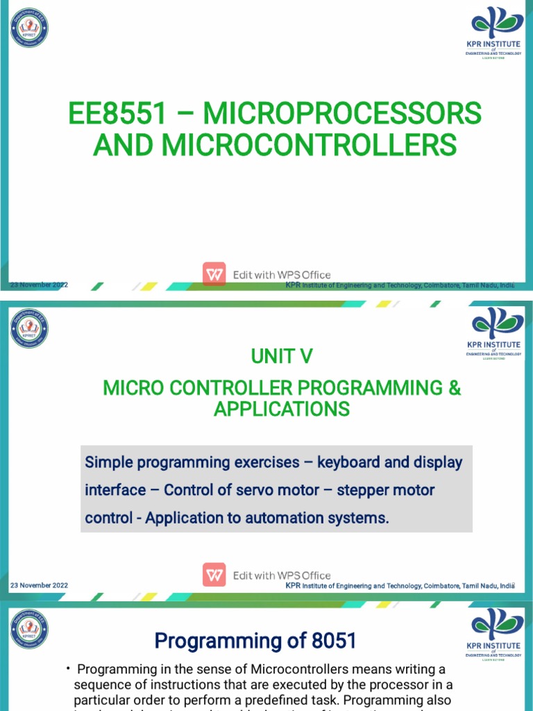 Ee8551 - Microprocessors and Microcontrollers | PDF | Microcontroller ...