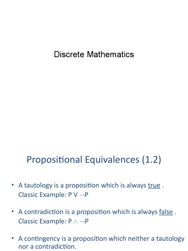 Lecture 2 | PDF | Contradiction | Logical Expressions Lecture 2 | PDF | Contradiction | Logical Expressions