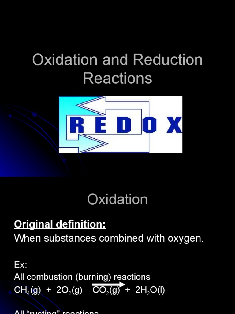 Oxidation and Reduction Reactions | PDF | Redox | Chemical Reactions