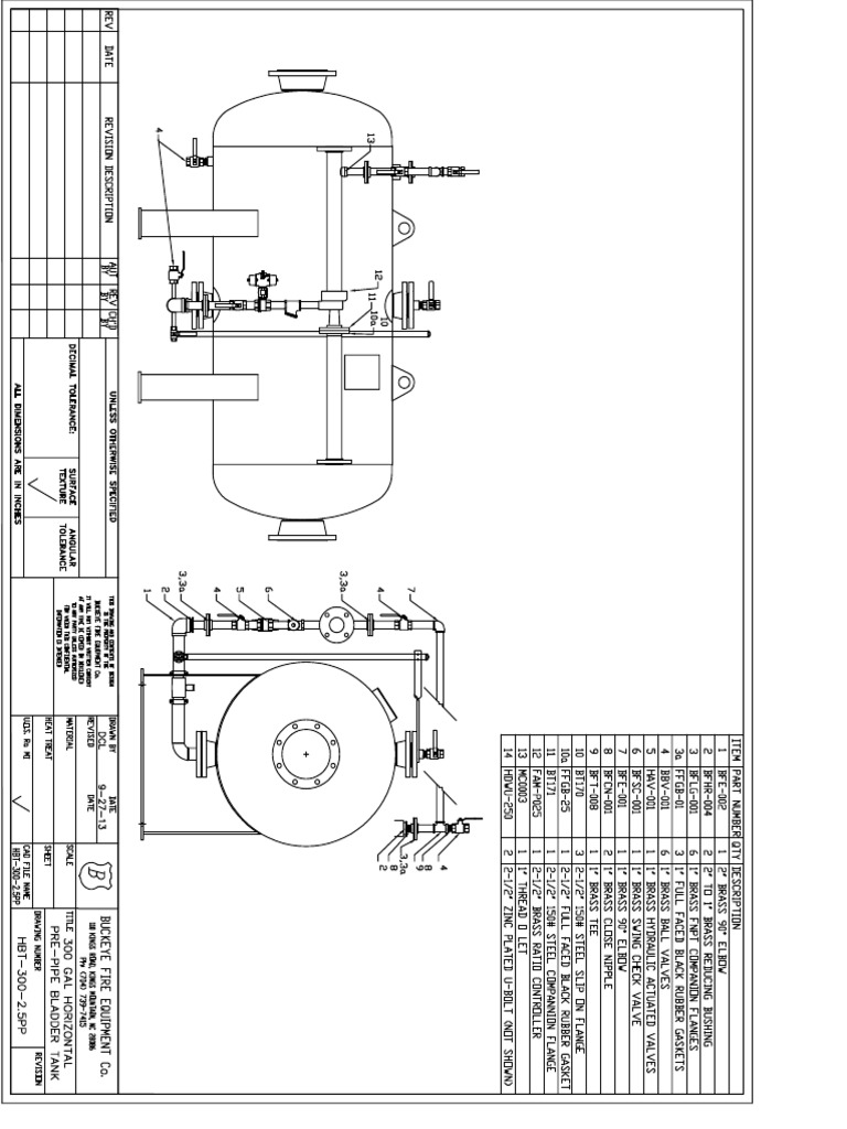 BLADDER TANK - Plano Fabricación | PDF