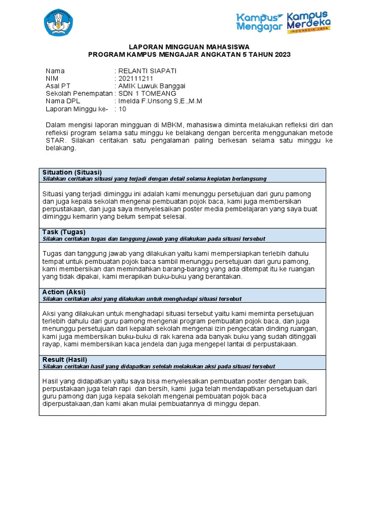 Laporan Mingguan KM5 | PDF