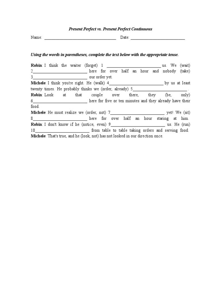 PRESENT PERFECT Vs PRESENT PERFECT CONTINUOUS | PDF | Linguistic ...