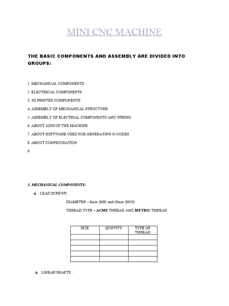 Mini CNC Machine Report | PDF