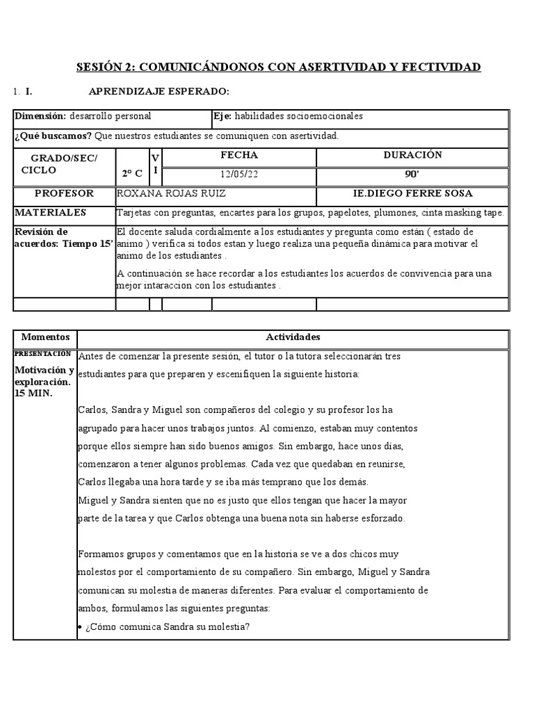 Comunicación Asertiva en Adolescentes | PDF | Comunicación | Sicología