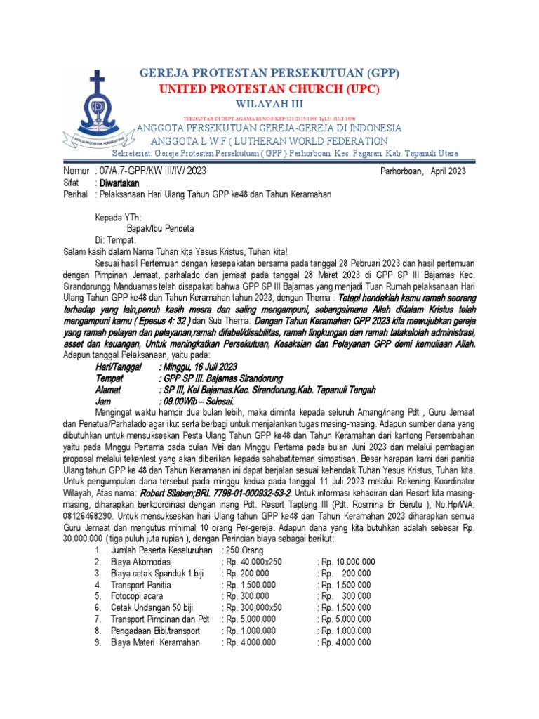 Gereja Protestan Persekutuan | PDF