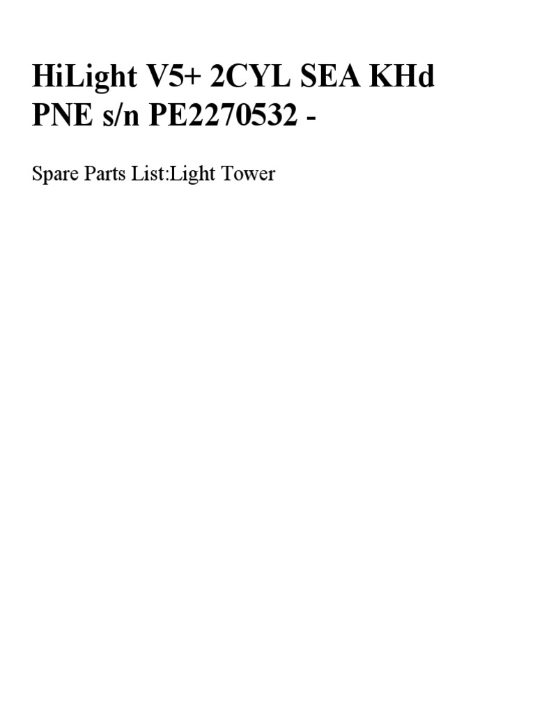 003 Hilight v5+ KHD Pne SN Pe2270532 | PDF | Pump | Pipe (Fluid Conveyance)