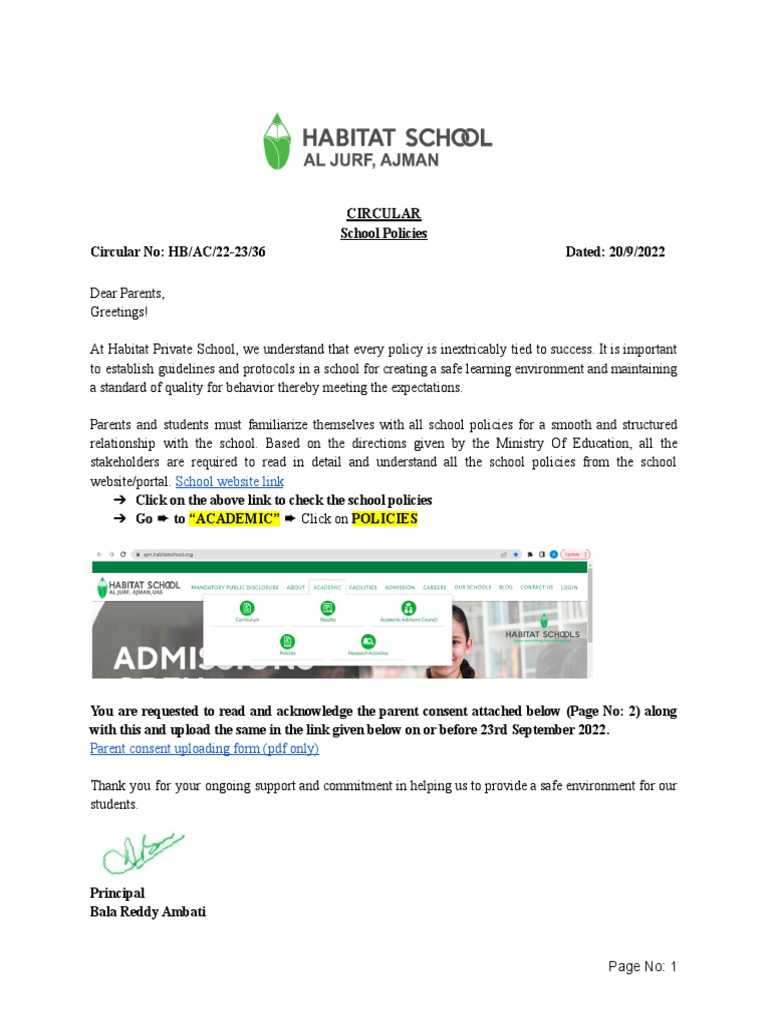 Circular No 36 MOE Code of Conduct School Policies | PDF | Information ...