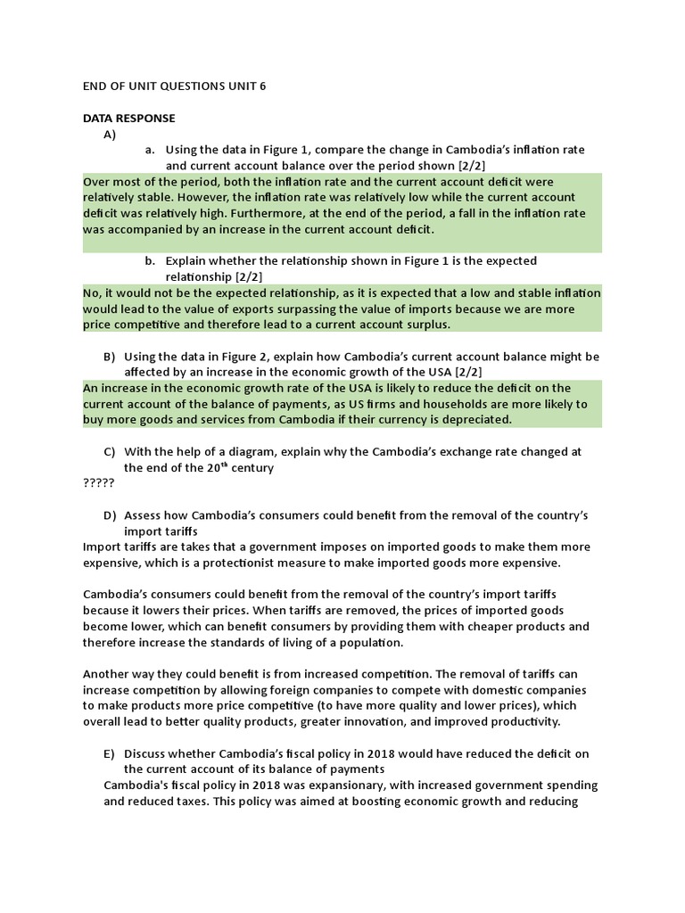 End of Unit 6 Questions | PDF