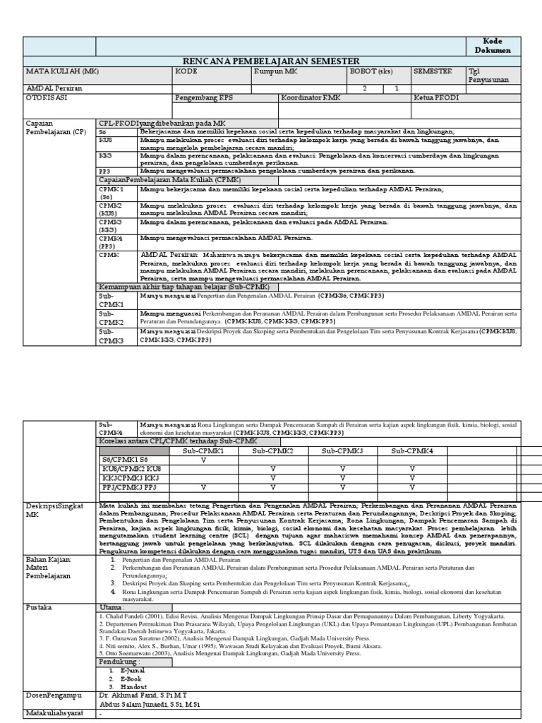 RPS AMDAL Perairan PM | PDF