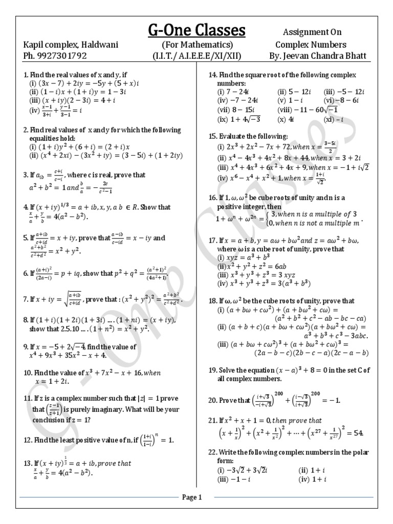 Complex Numbers | PDF | Complex Number | Abstract Algebra