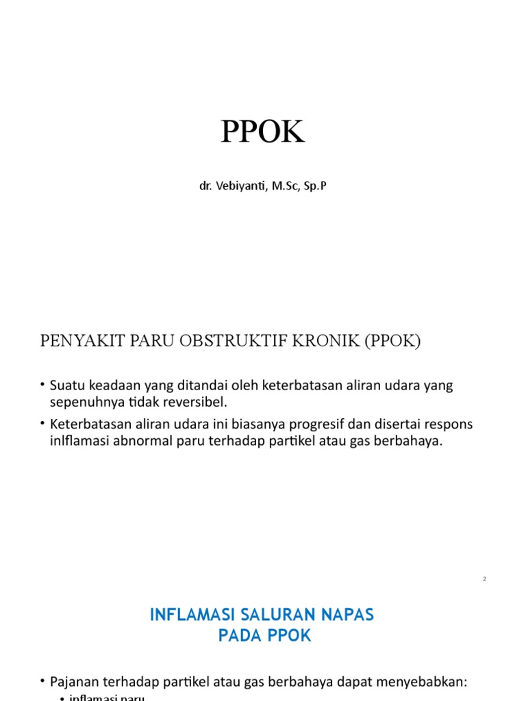 Penyakit Paru Obstruktif Kronik (PPOK) | PDF