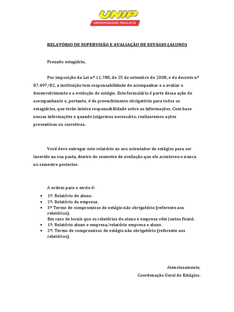 Avaliação do Estágio pelo Aluno | PDF | Estágio | Procura de Emprego