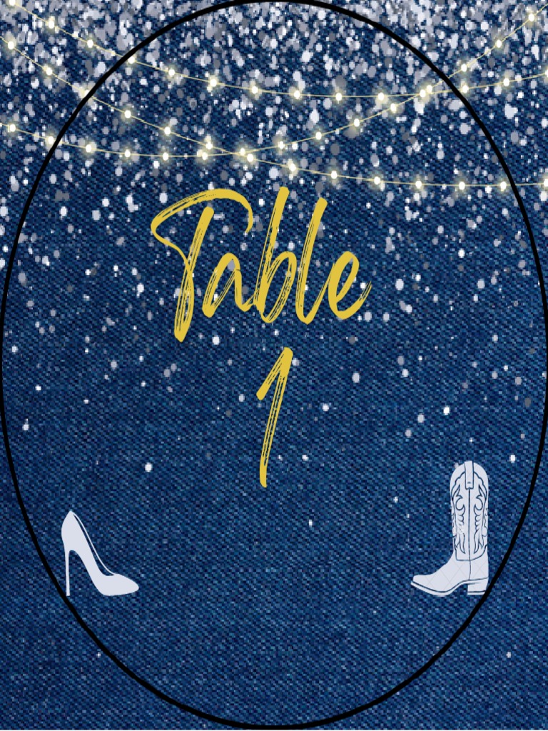 Denim and Diamonds Table Numbers | PDF