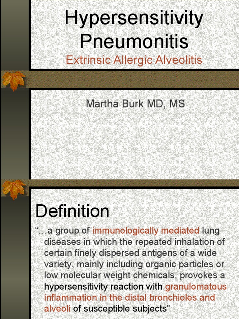 Hypersensitivity Pneumonitis Hsp Or Extrinsic Allergic
