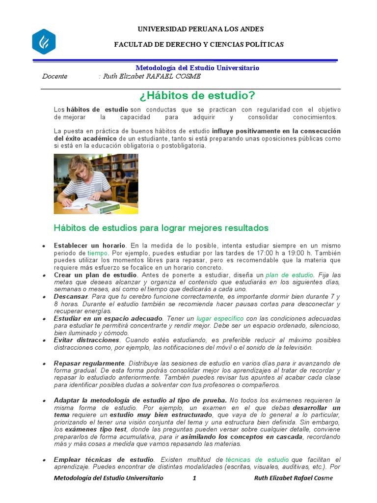 Hábitos de Estudio | PDF | Aprendizaje | Memoria