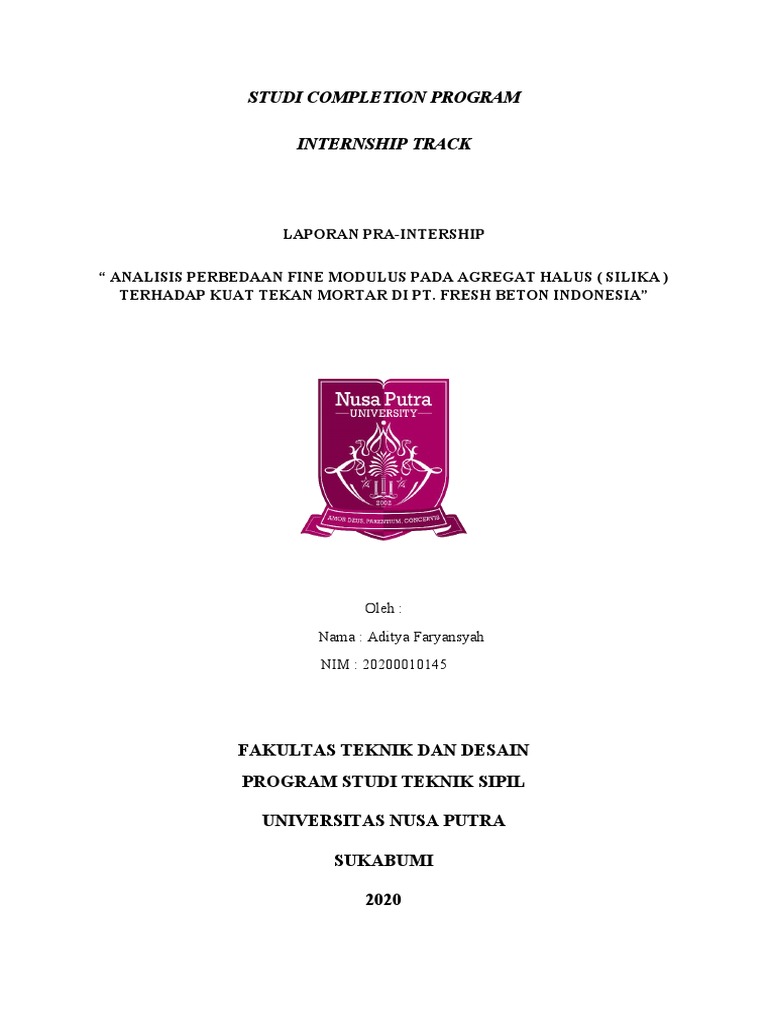 ADITYA FARYANSYAH 1683505916 STUDI COMPLETION PROGRAM SCP Aditya | PDF
