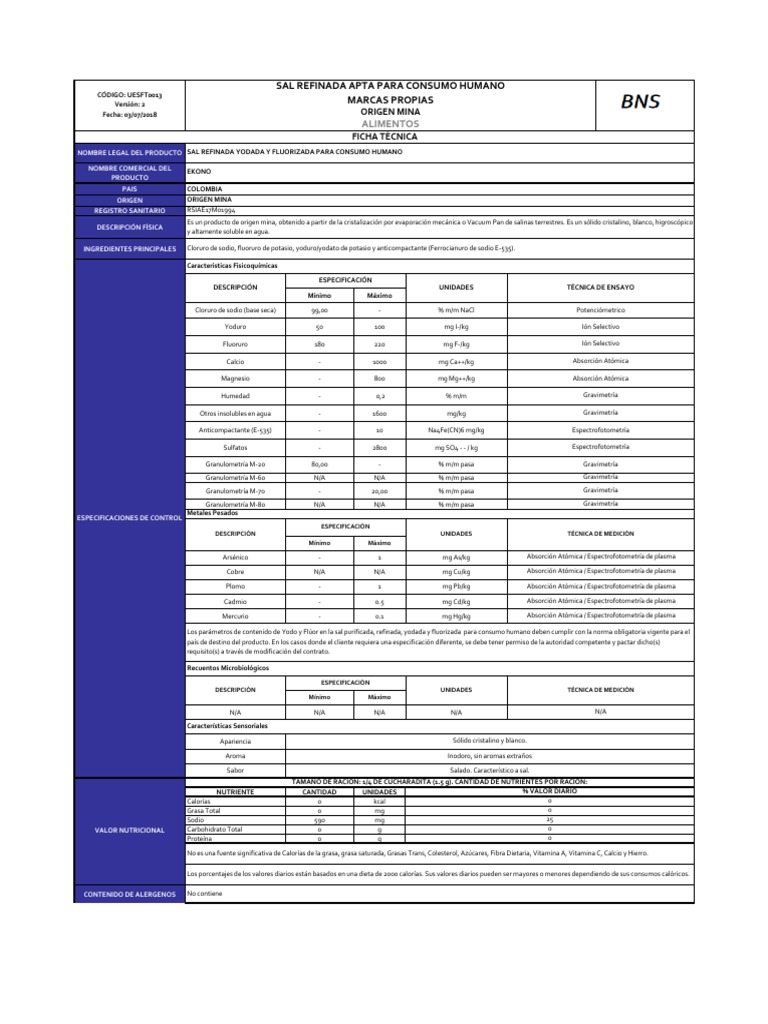 Sal 2 | PDF | Alimentos | sal