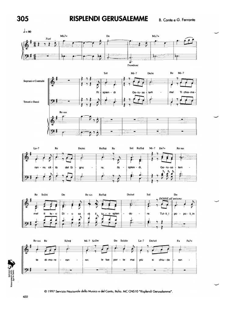 Risplendi Gerusalemme | PDF