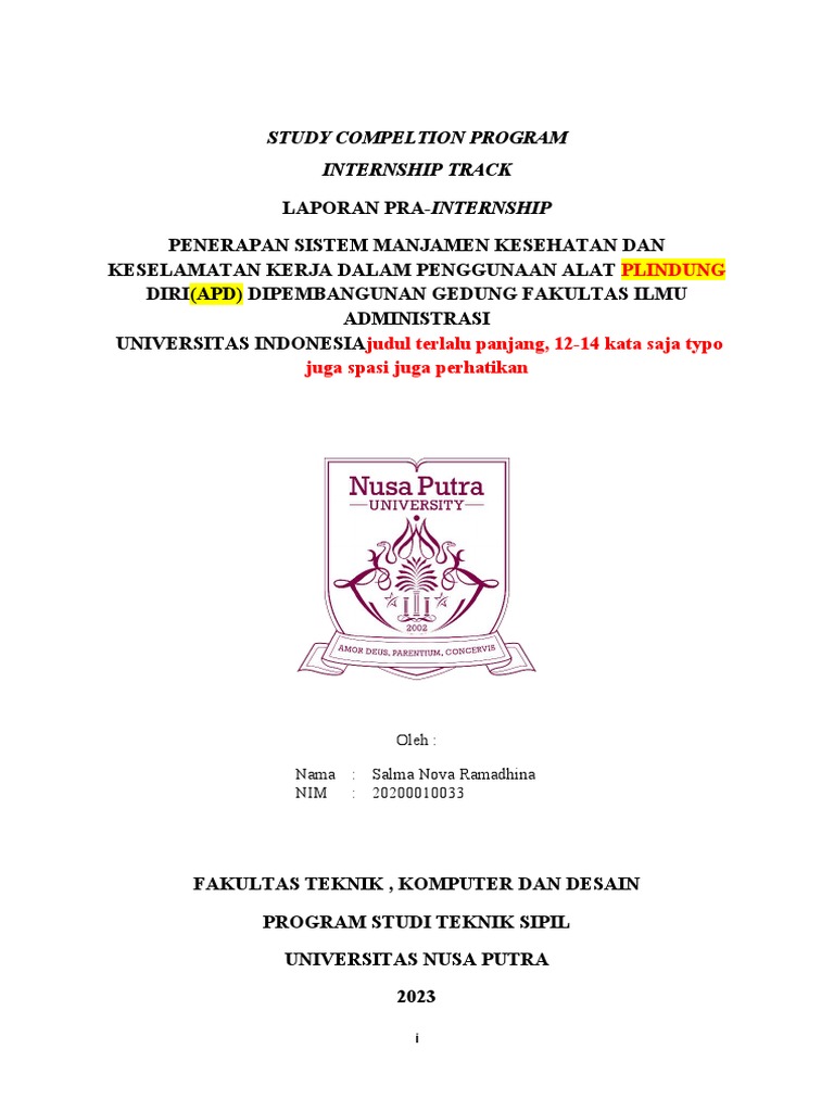 Proposal Pra SCP - Salma Nova R | PDF