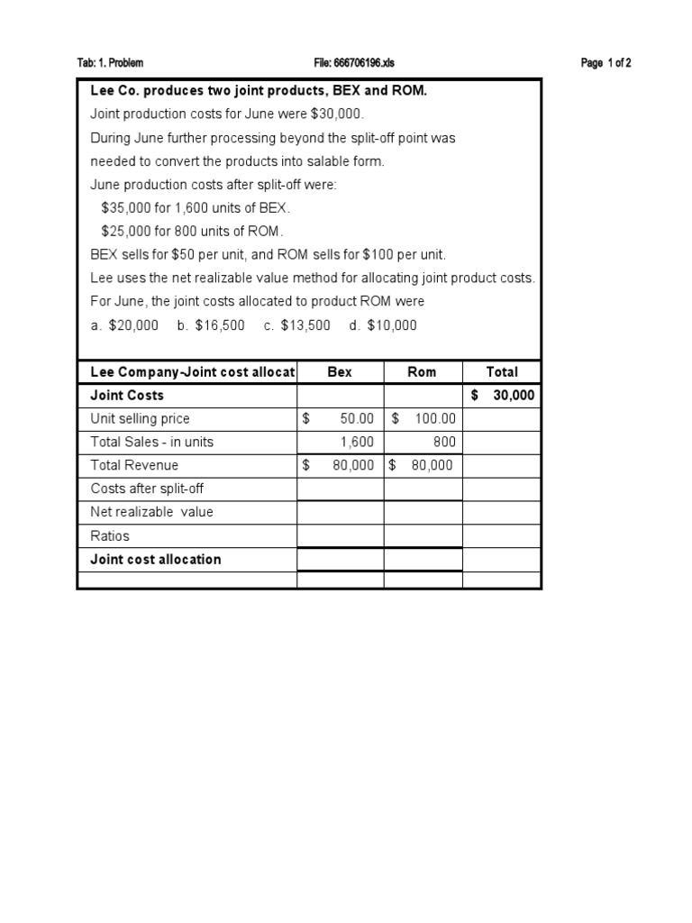 M8 CHP 12 4 Allocation of Joint Costs | PDF | Business | Business Economics
