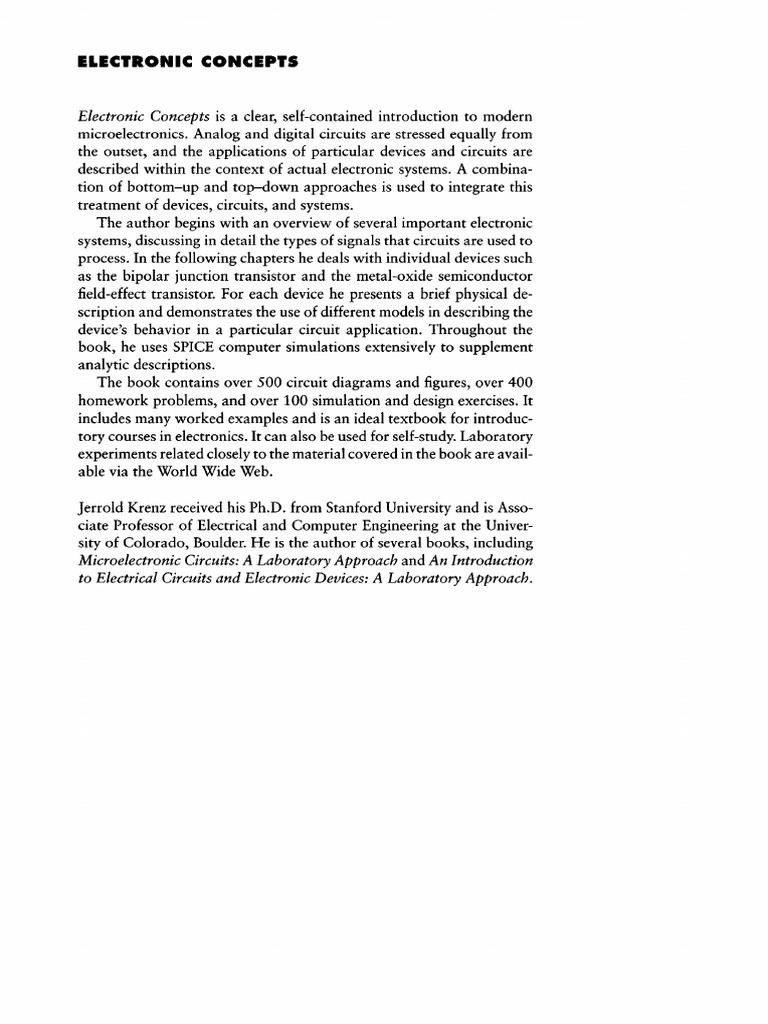 Electronic Concepts - An Introduction - Jerrold Krenz | PDF | Transistor | Diode