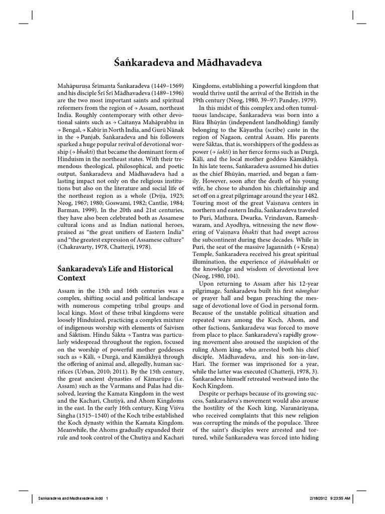 Sankaradeva and Madhavadeva | PDF | Bhakti | Vaishnavism