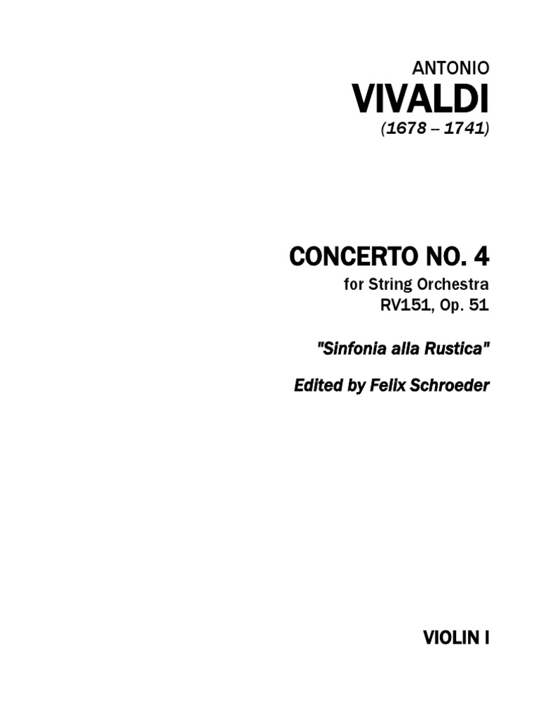 Concerto in G, RV151 - Violins I | PDF | Classics